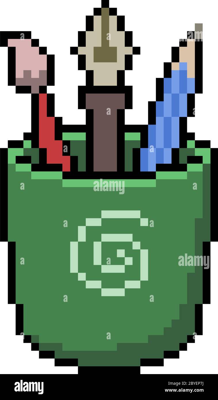 vector pixel art stationary isolated Stock Vector Image & Art - Alamy