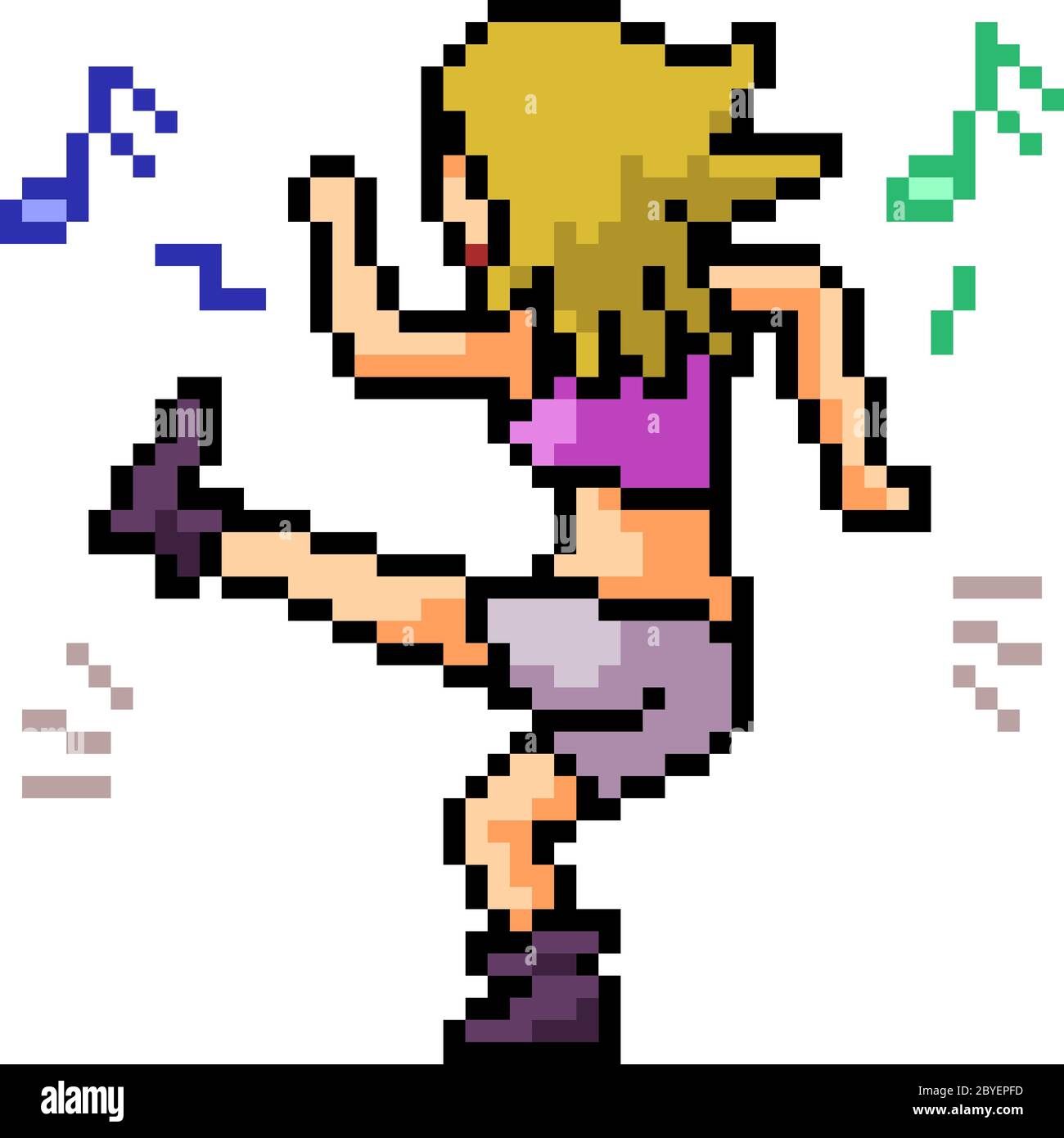 vector pixel art woman dance isolated Stock Vector Image & Art - Alamy
