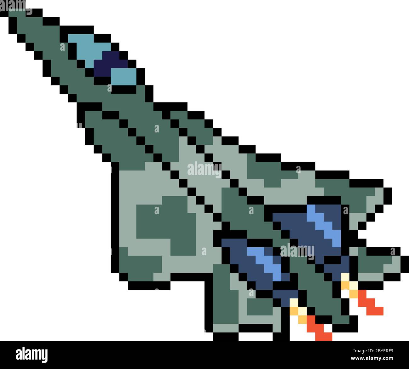 vector pixel art jet plane isolated cartoon Stock Vector Image & Art ...