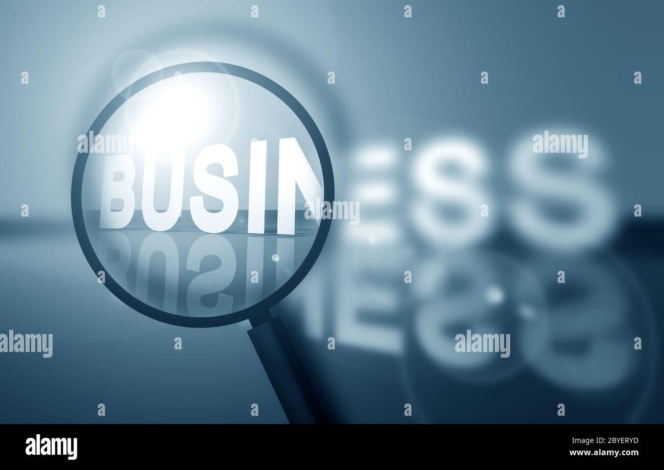 Business success with magnifying glass Stock Photo - Alamy