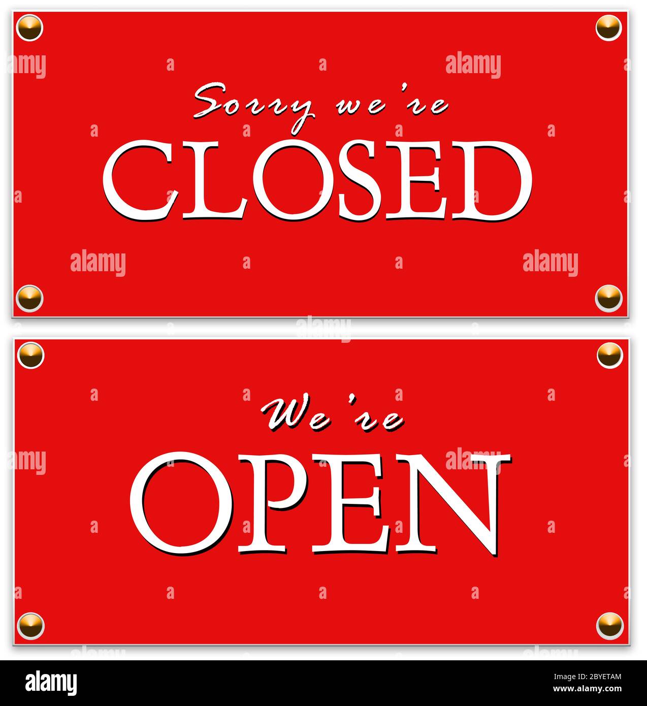 Closed and open sign Stock Photo - Alamy