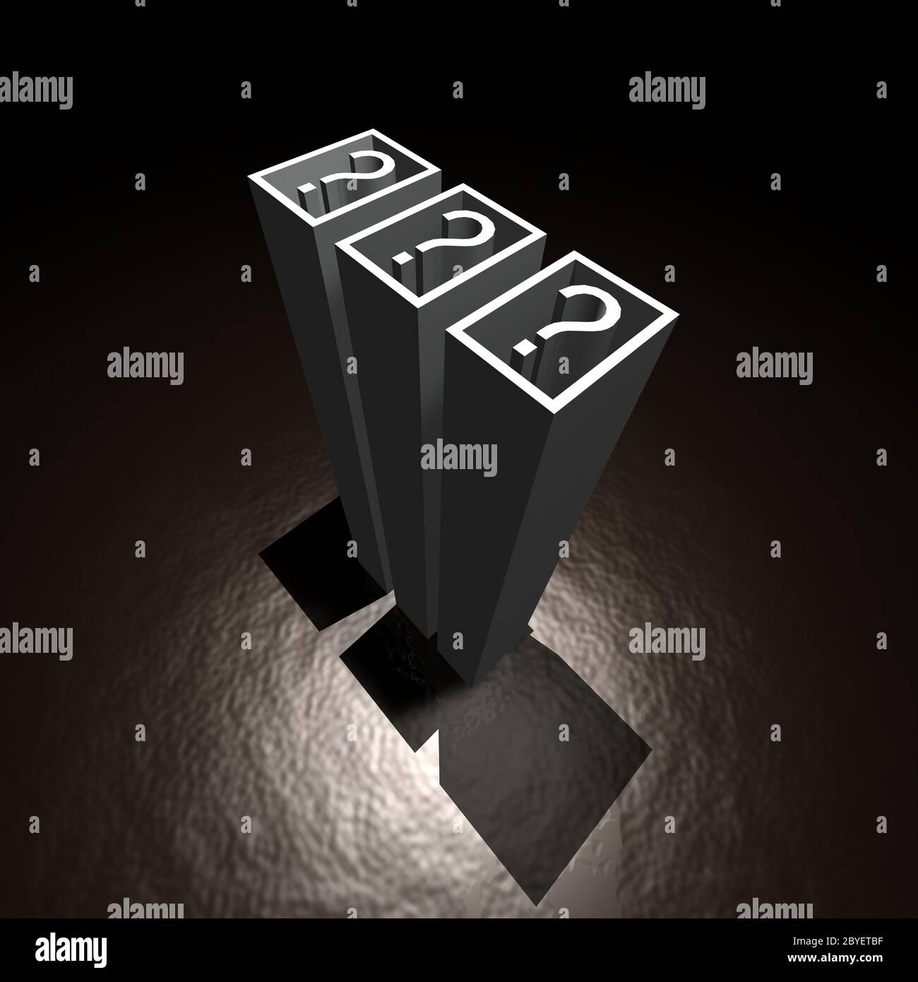 3d question marks icons - computer generated Stock Photo - Alamy