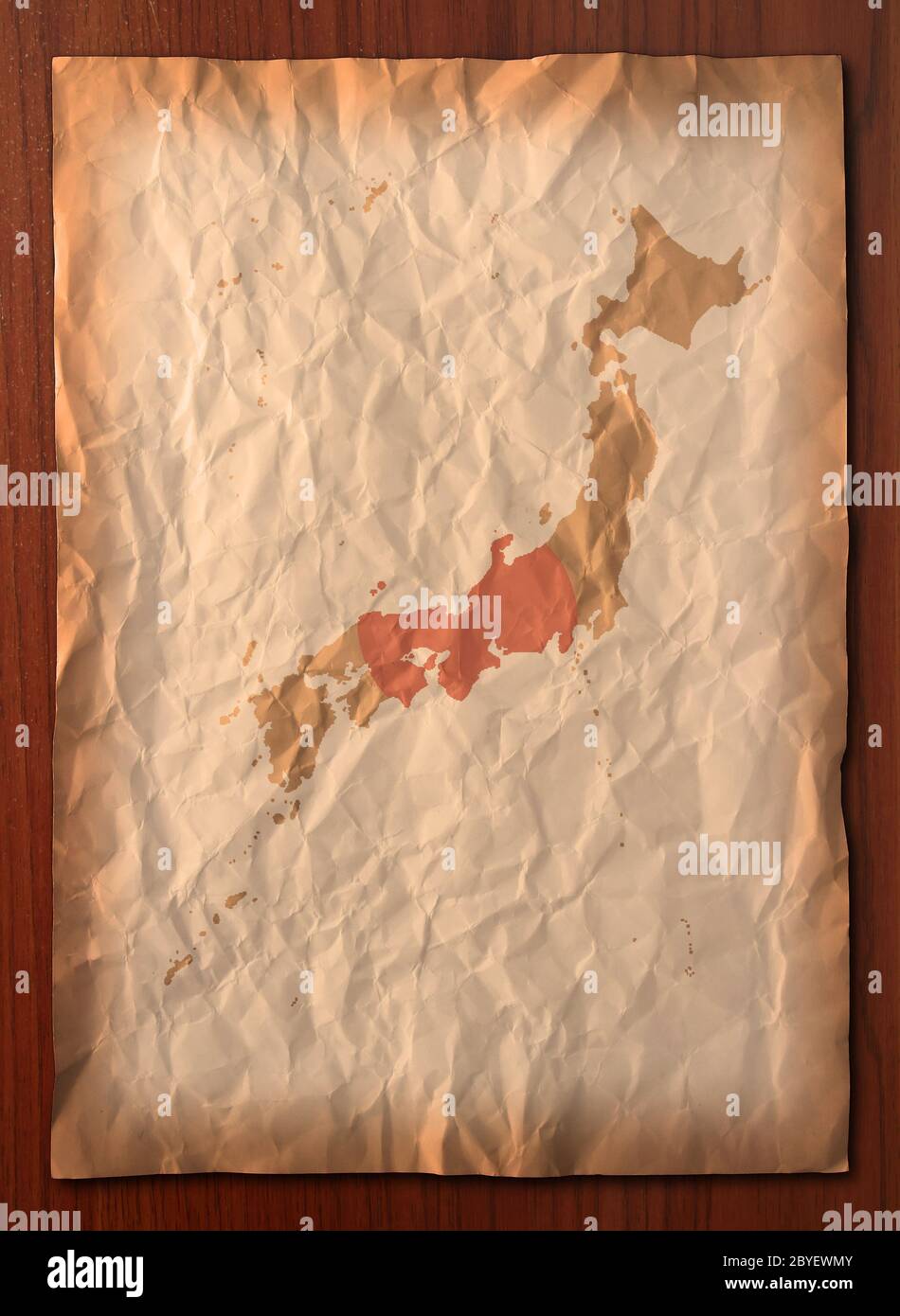 vintage Japan map paper paper Stock Photo - Alamy
