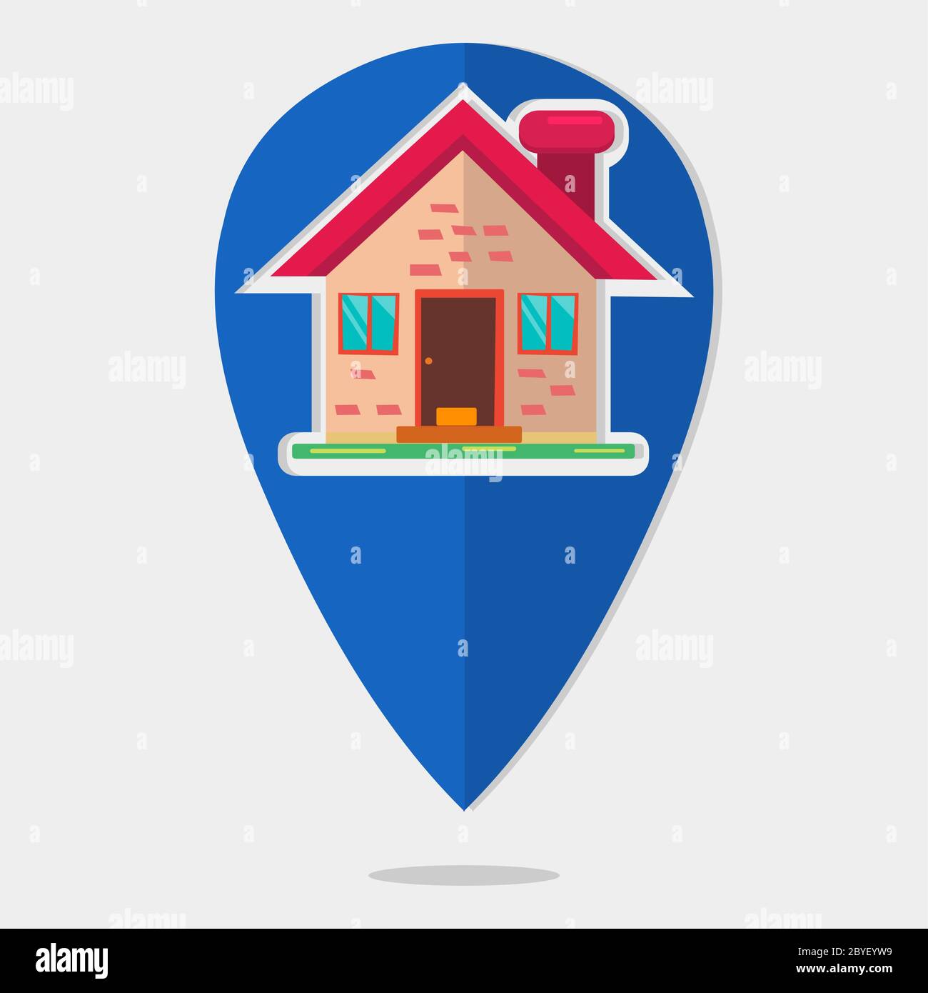 pin location with house for real estate location concept vector ...