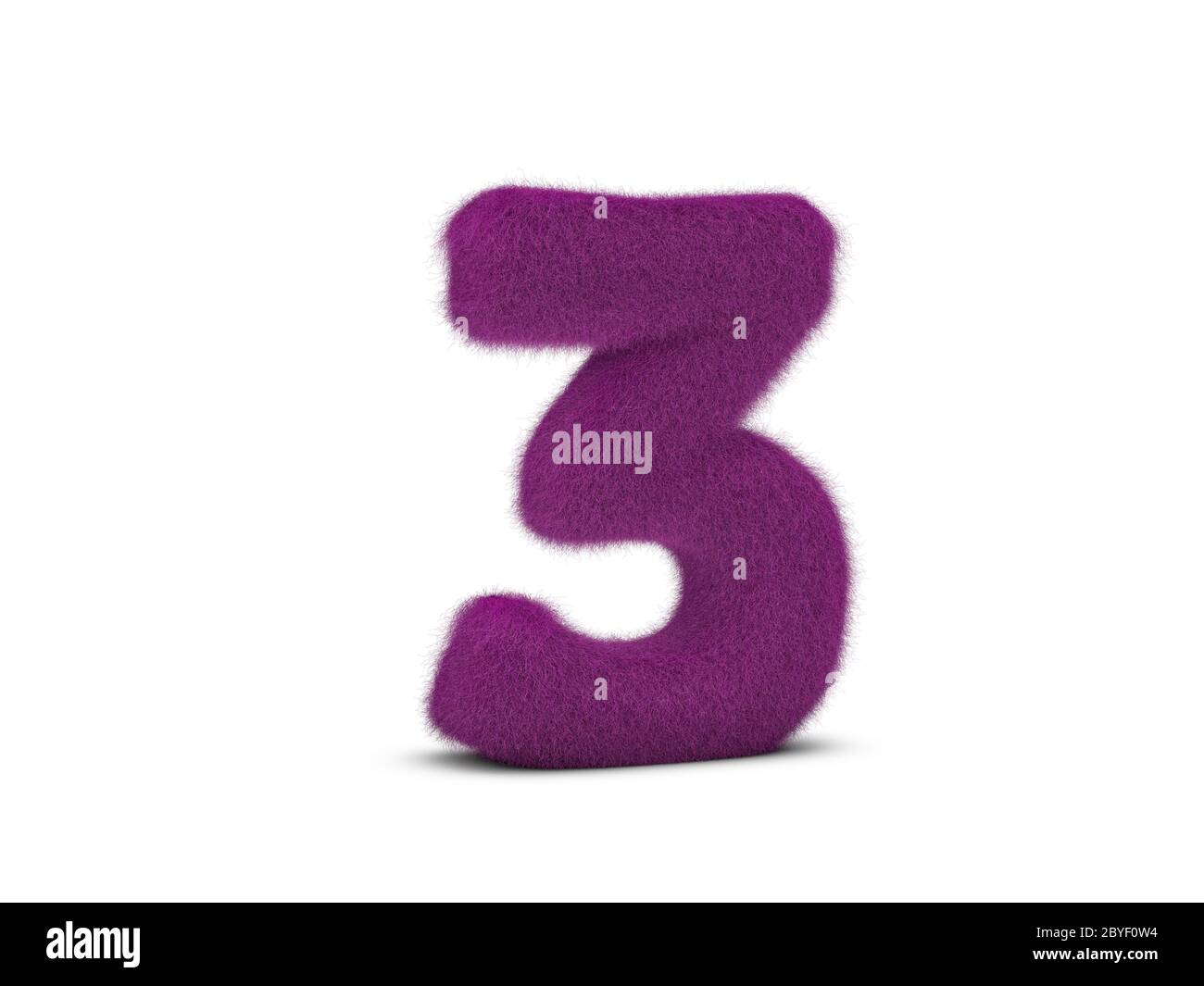 Fur number Three on a white background. 3d illustration Stock Photo - Alamy