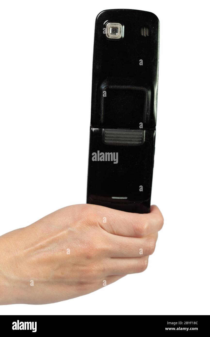 Holds mobile phone Cut Out Stock Images & Pictures - Alamy