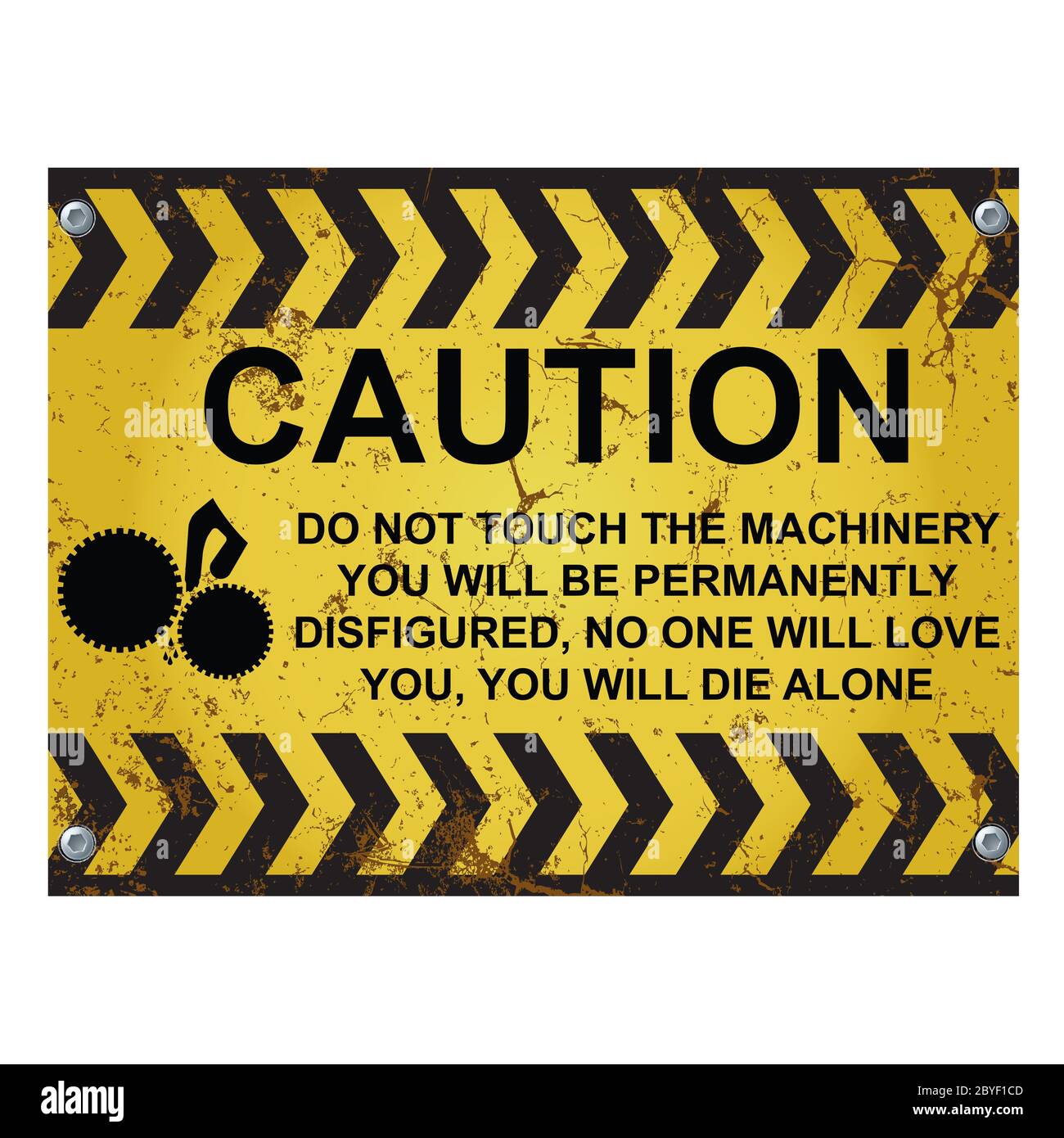 Warning do not touch the machinery sign isolated on white background ...