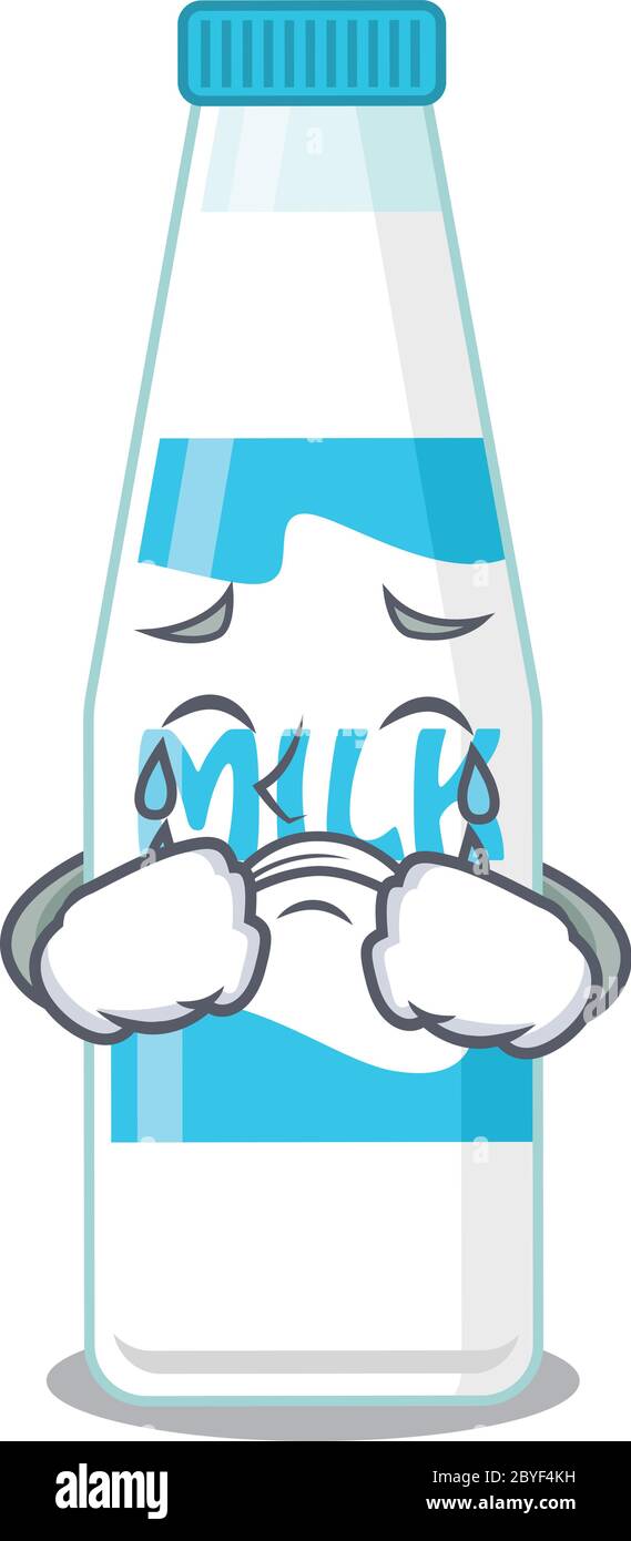 Caricature design of bottle of milk having a sad face Stock Vector ...