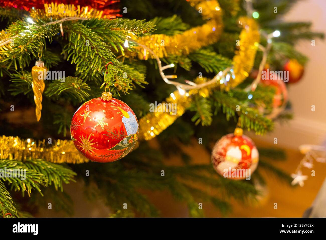 Fir-tree spruce with Christmas. Christmass tree Stock Photo - Alamy