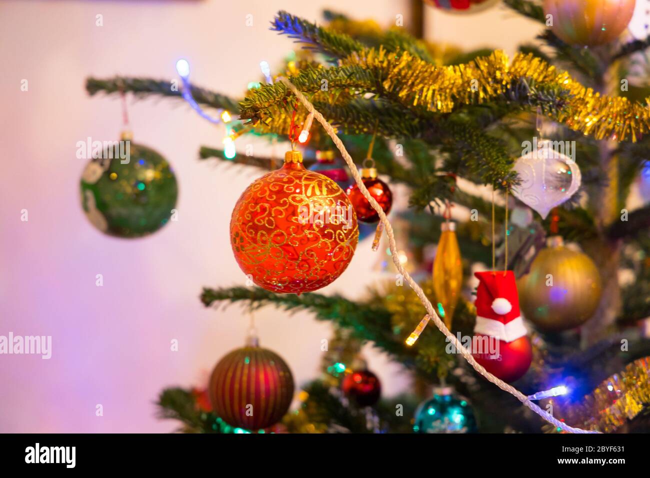 Fir-tree spruce with Christmas. Christmass tree Stock Photo - Alamy