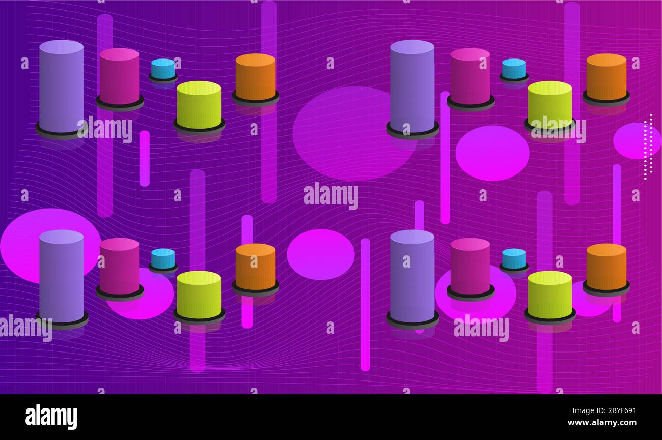 digital textile design of small objects on abstract background Stock ...