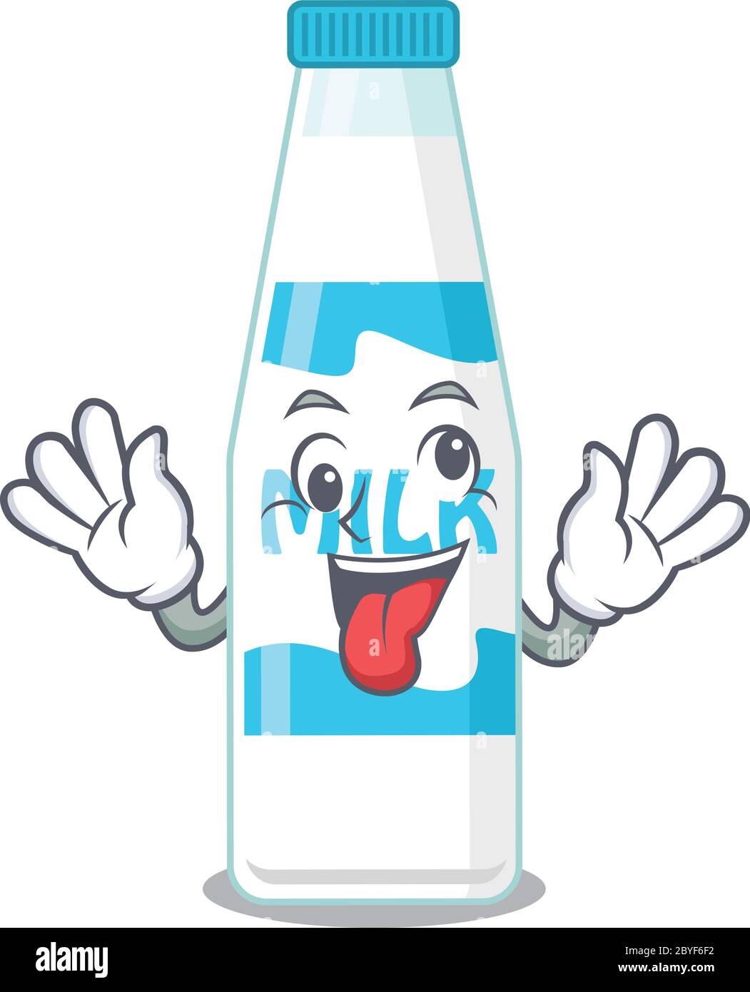 A mascot design of bottle of milk having a funny crazy face Stock ...
