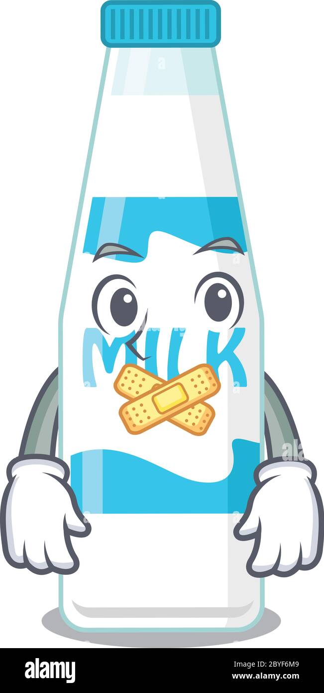 Bottle of milk cartoon character style having strange silent face Stock ...