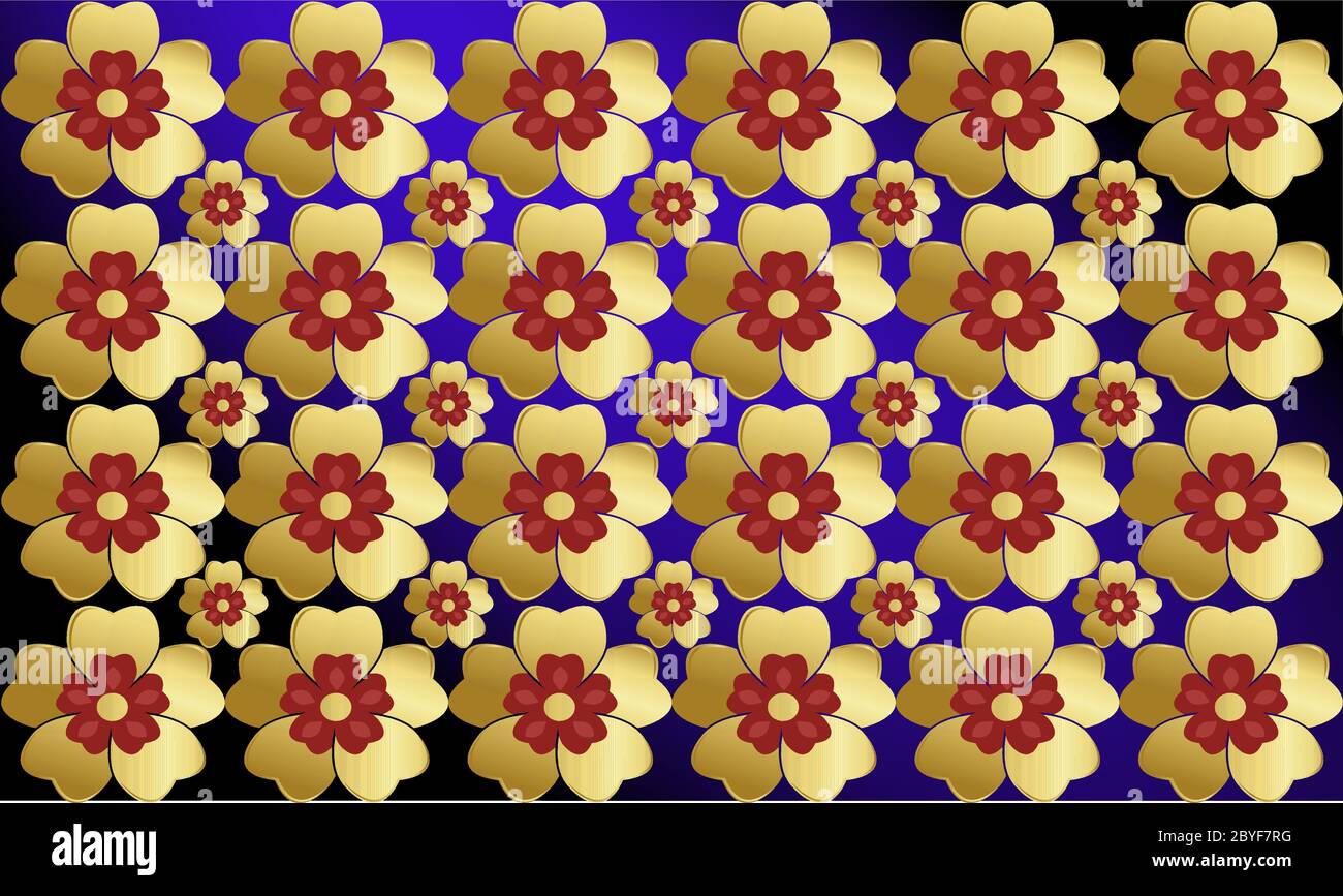 digital textile design of flowers art on abstract background Stock ...