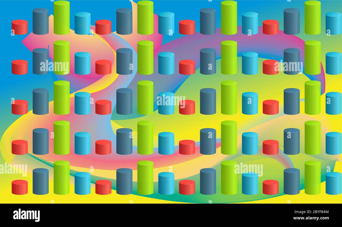 digital textile design of various objects on abstract background Stock ...