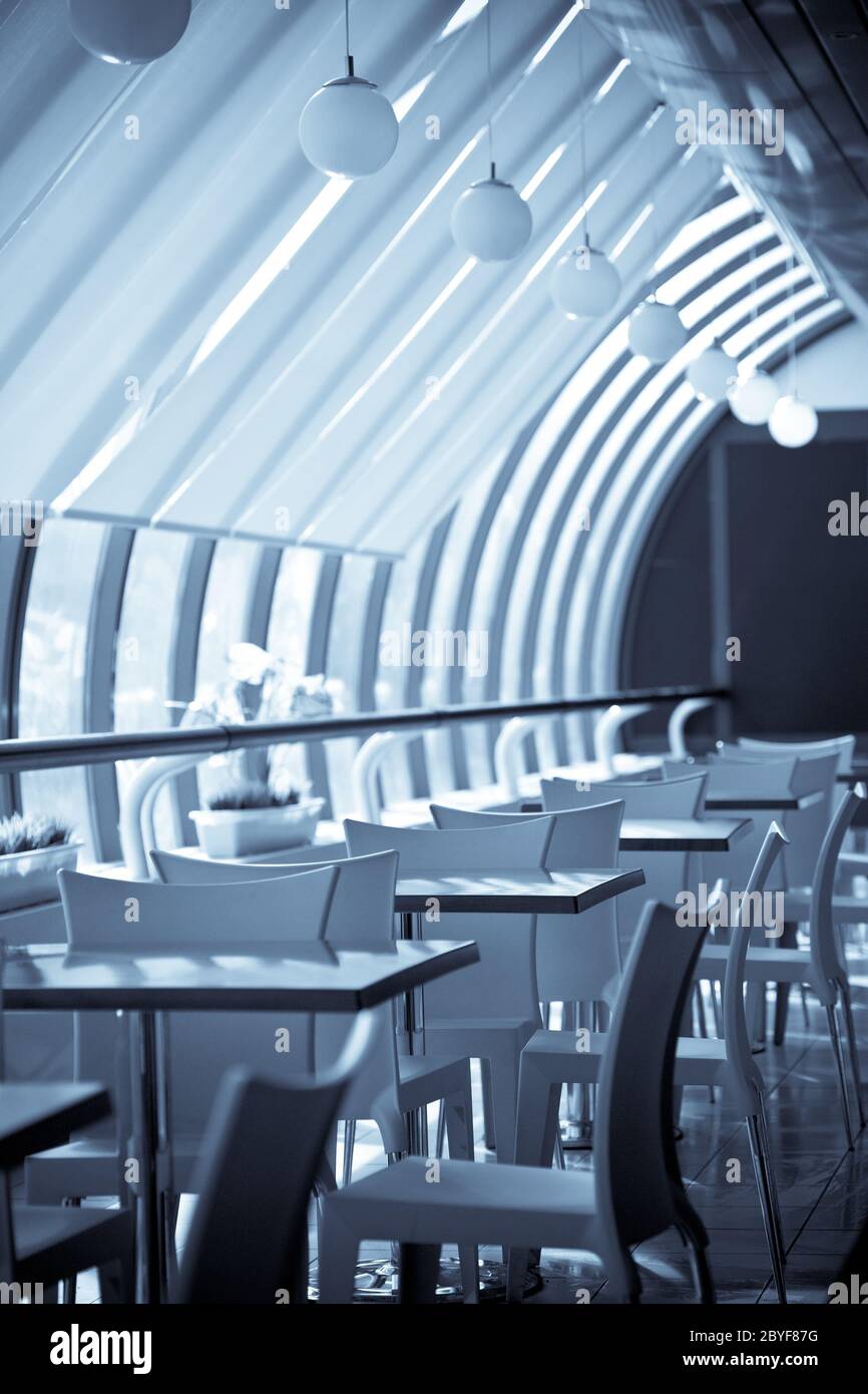 Summer blue cafe Stock Photo - Alamy