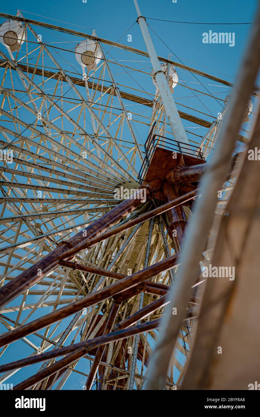 view from below the ferris wheel of Sky Ranch Amusement Park located at ...