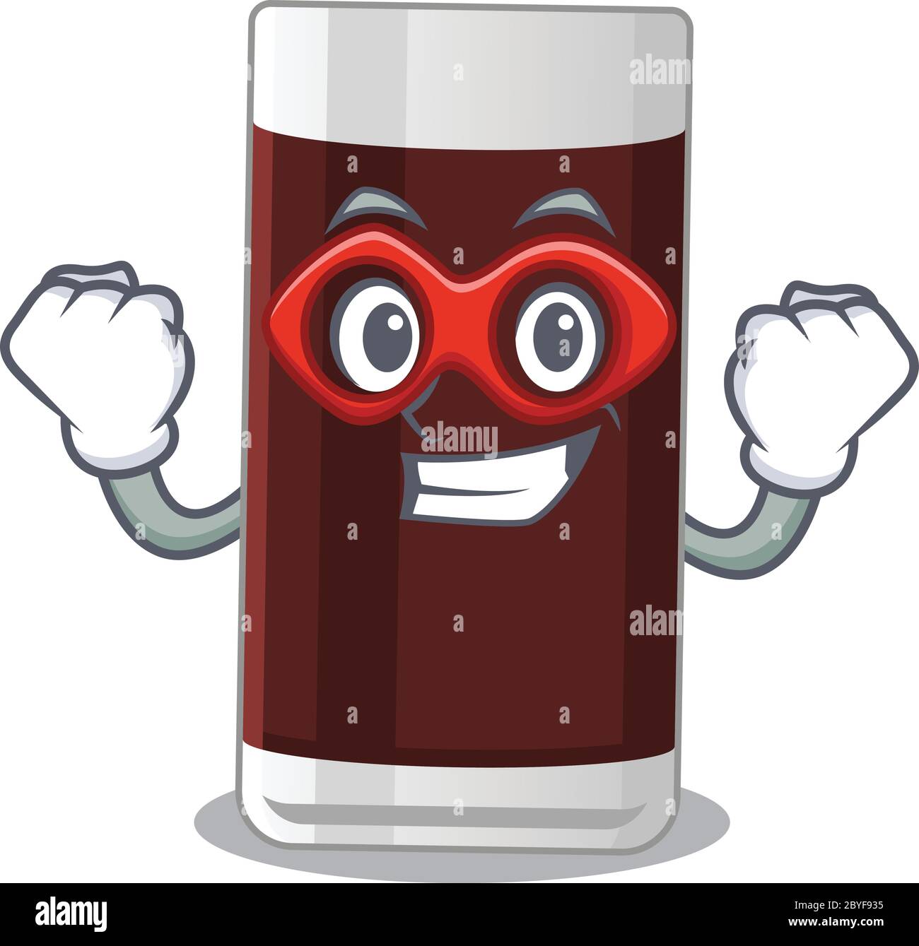 A cartoon drawing of glass of chocolate in a Super hero character Stock ...