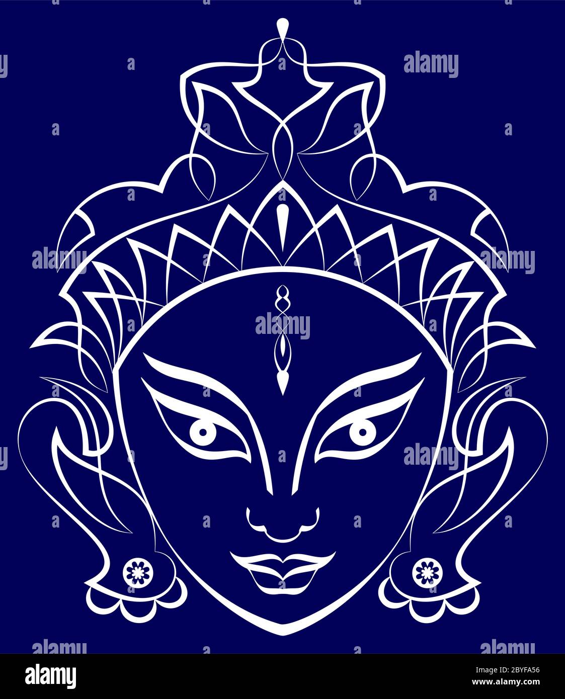 Durga Goddess of Power Vector Illustration Stock Vector Image & Art - Alamy