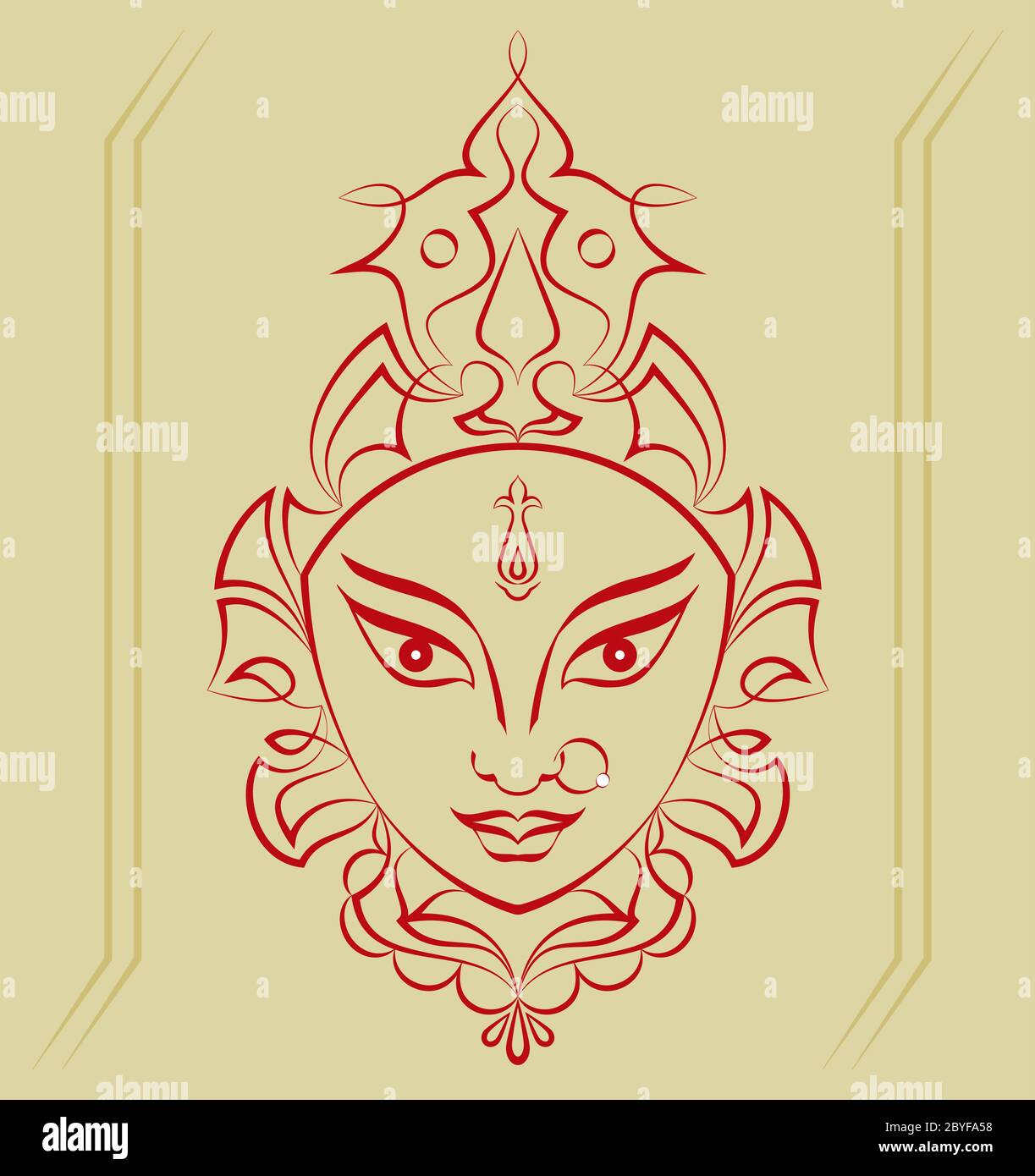 Durga Goddess of Power Vector Illustration Stock Vector Image & Art - Alamy