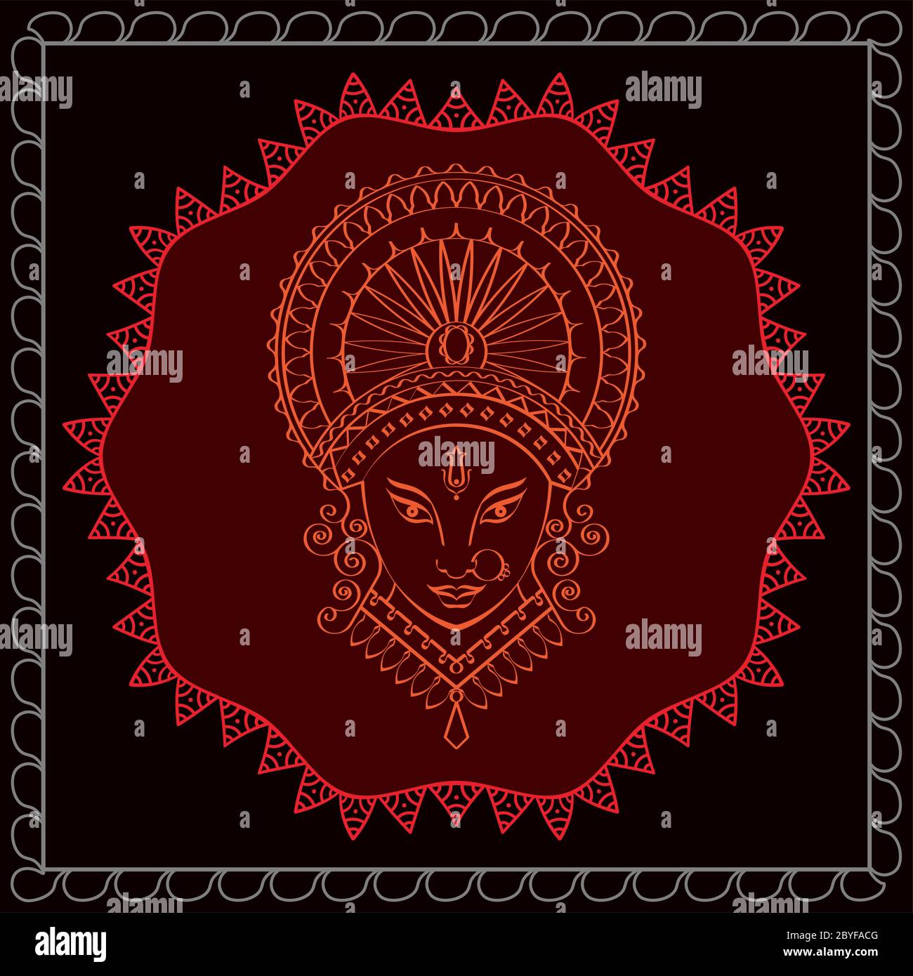 Durga Goddess of Power Vector Illustration Stock Vector Image & Art - Alamy