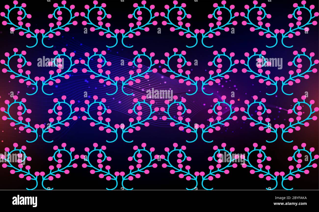 digital textile design of leaves art on abstract background Stock ...