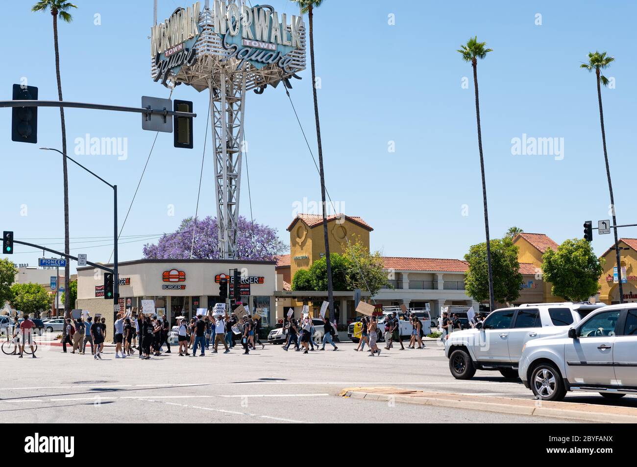 06/09/2020 Norwalk, California. Large crowds gathered at the Norwalk ...