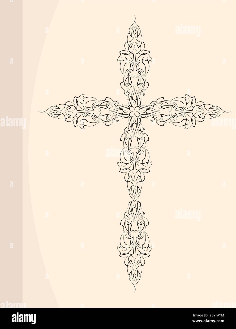 Pinstripe Christian Cross : Vinyl Ready Vector Illustration Stock ...