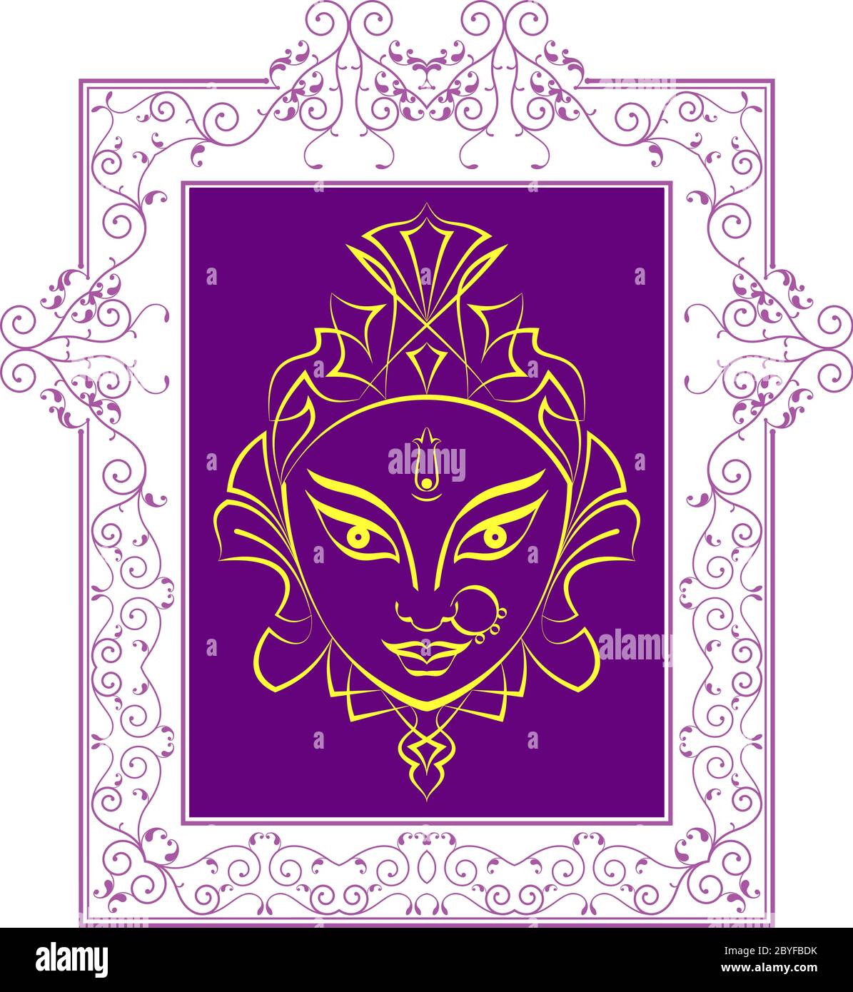 Durga Goddess of Power Vector Illustration Stock Vector Image & Art - Alamy