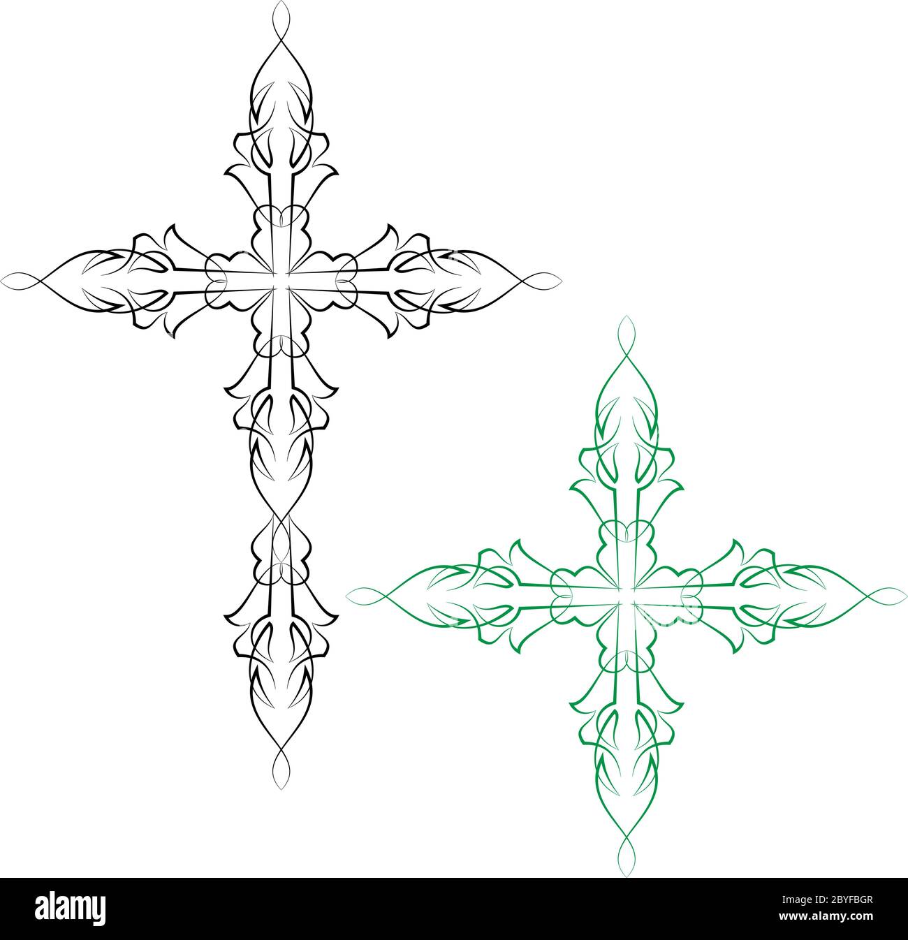 Pinstripe Christian Cross : Vinyl Ready Vector Illustration Stock ...