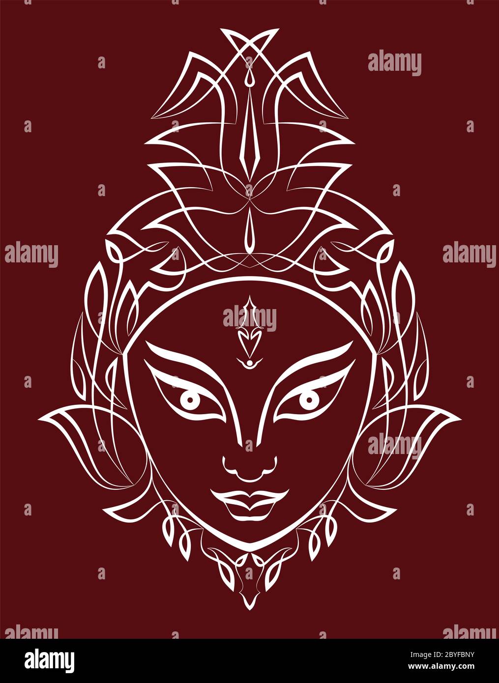 Durga Goddess of Power Vector Illustration Stock Vector Image & Art - Alamy