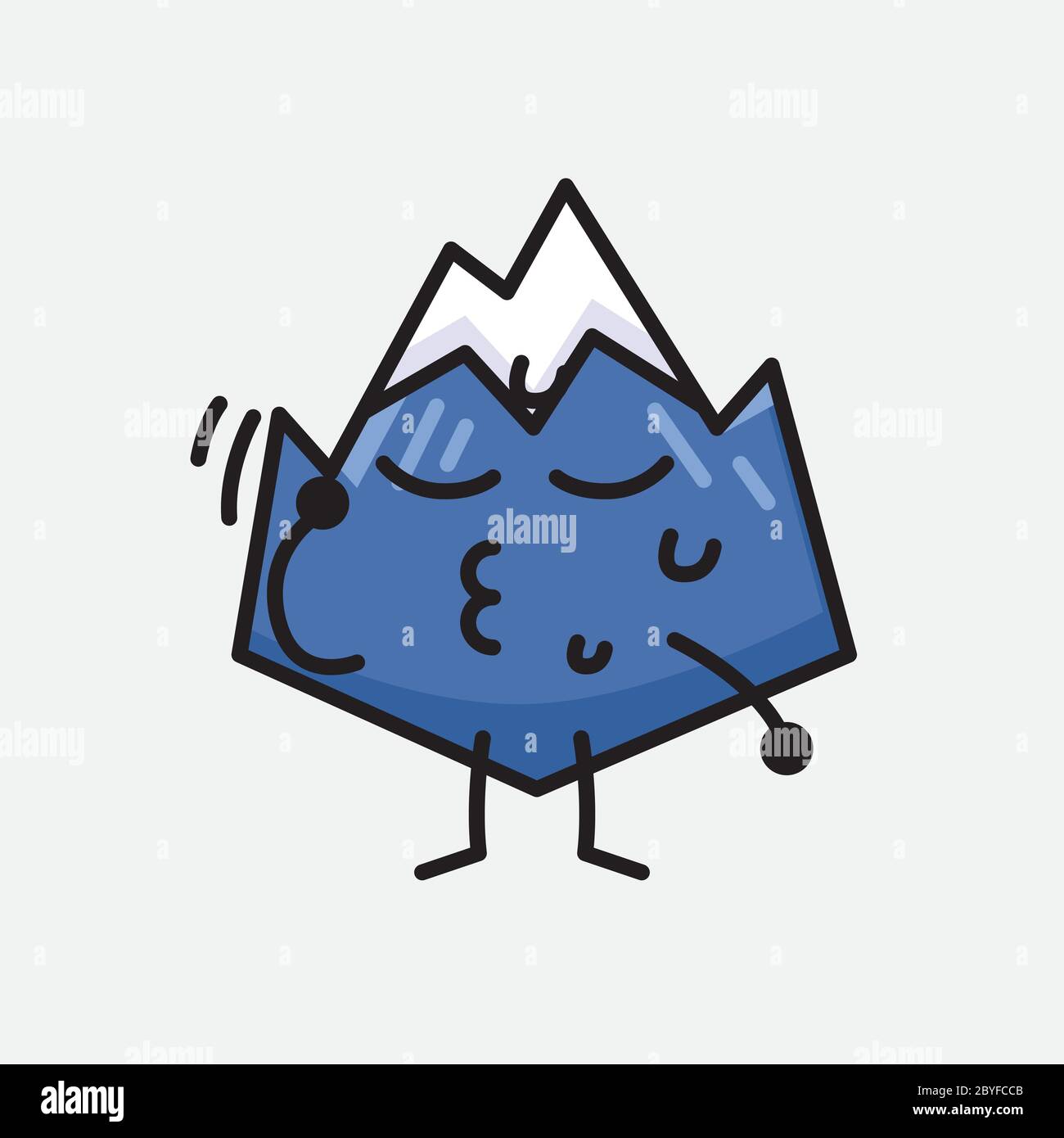 An Illustration of Cute Mountain Icon Mascot Vector Character in Flat ...
