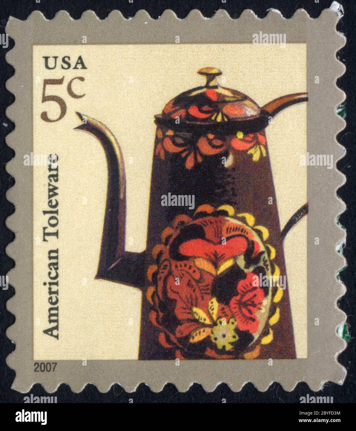 Timbre oblitéré American toleware. 5C . USA. 2007 Stock Photo - Alamy