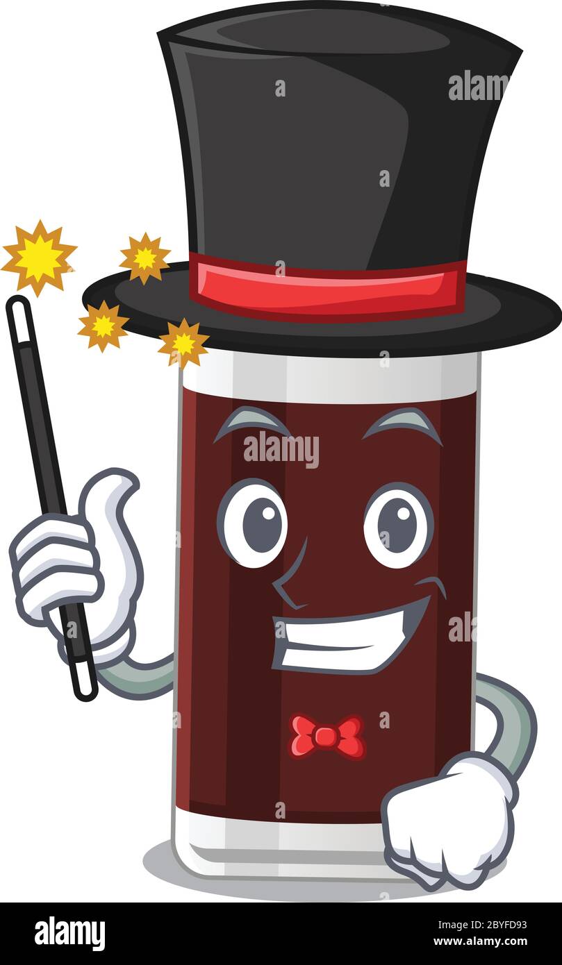 A gorgeous smart Magician of glass of chocolate cartoon design style ...