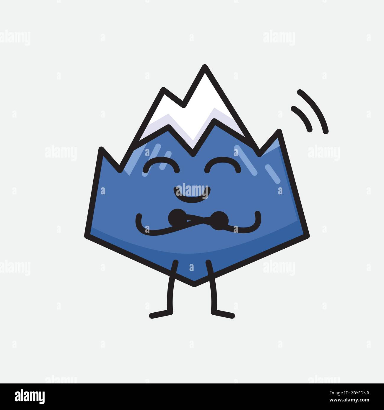 An Illustration of Cute Mountain Icon Mascot Vector Character in Flat ...