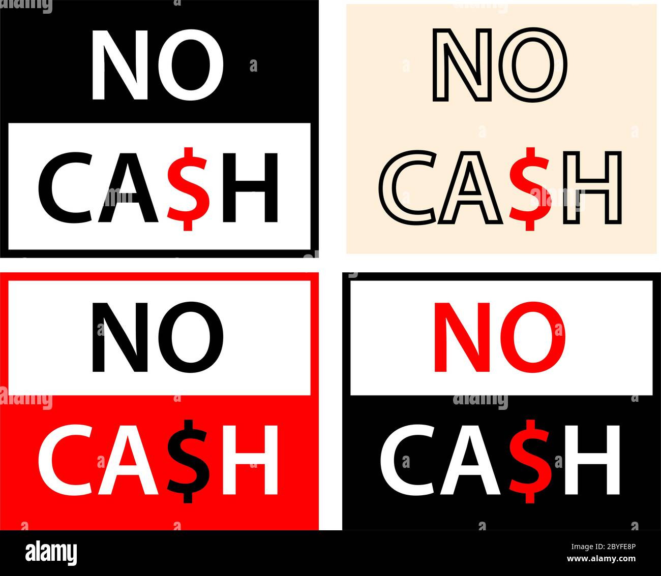 No Cash Dollar Label Vector Illustration Stock Vector Image & Art - Alamy