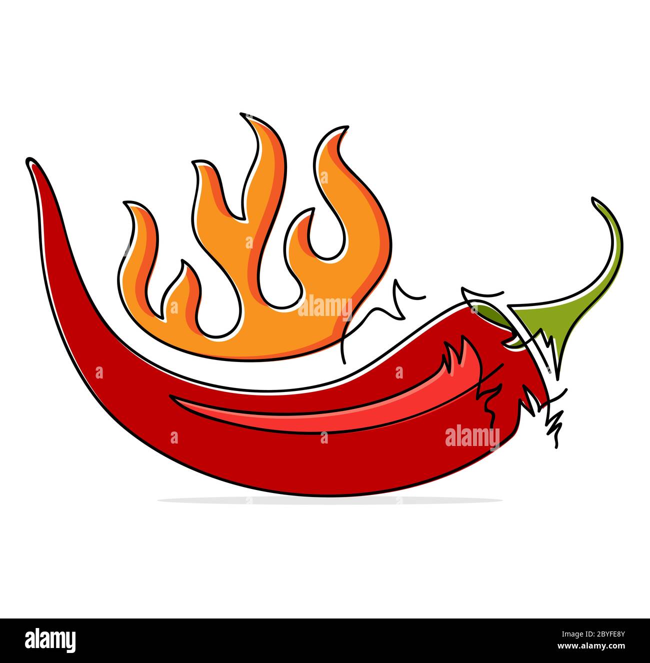 Hot Chilli Pepper Vector Illustration Stock Vector Image & Art - Alamy