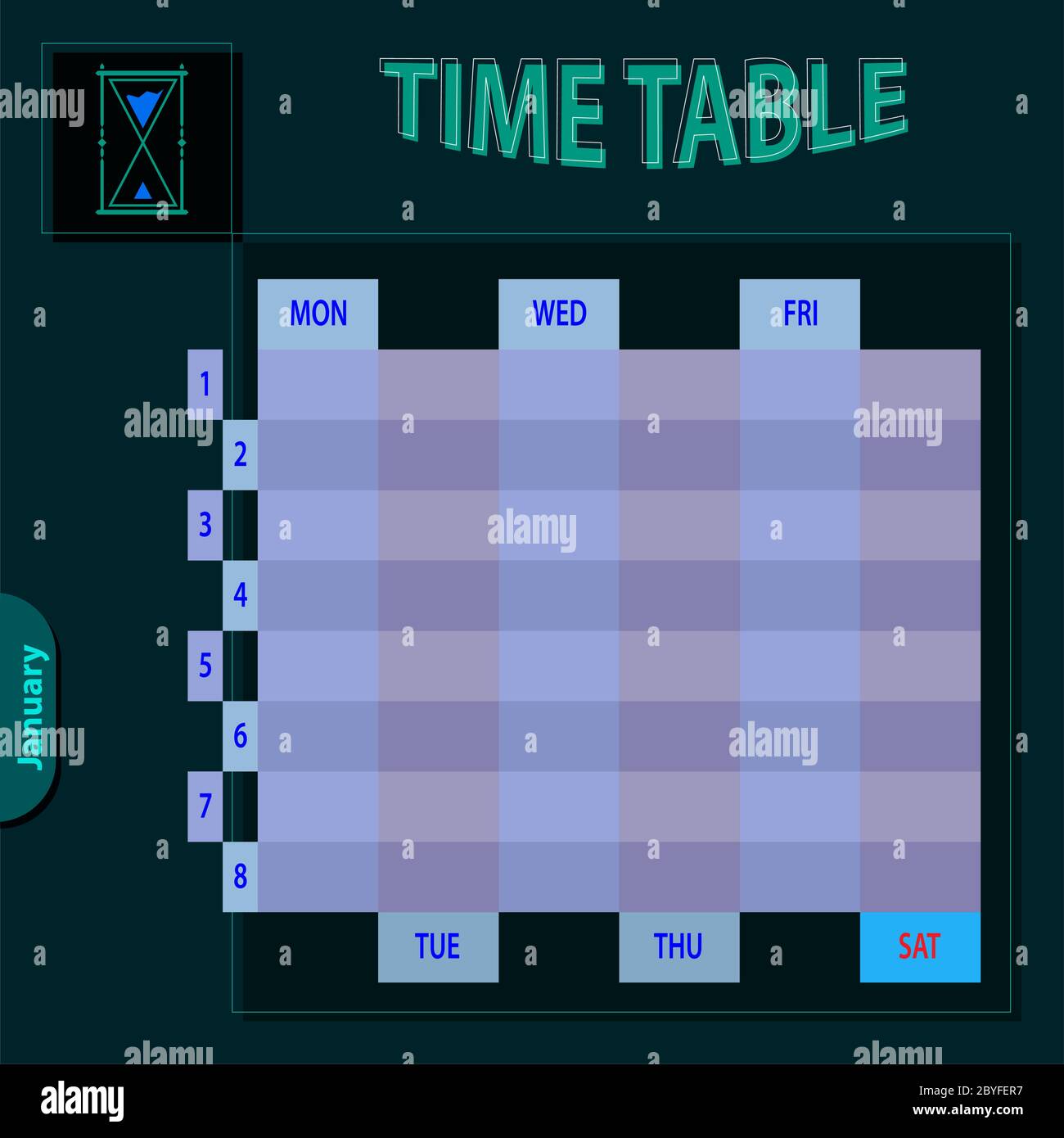 Timetable Schedule Planner Vector Illustration Stock Vector Image & Art ...