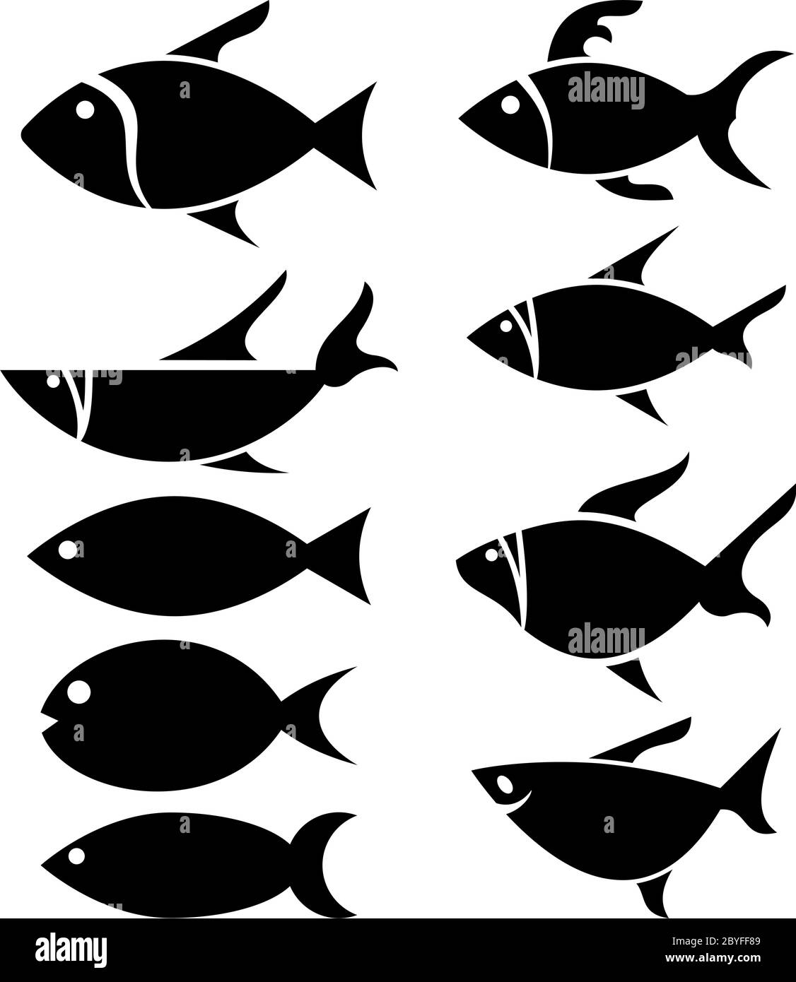 Fish Icon Set Vector Illustration Stock Vector Image & Art - Alamy