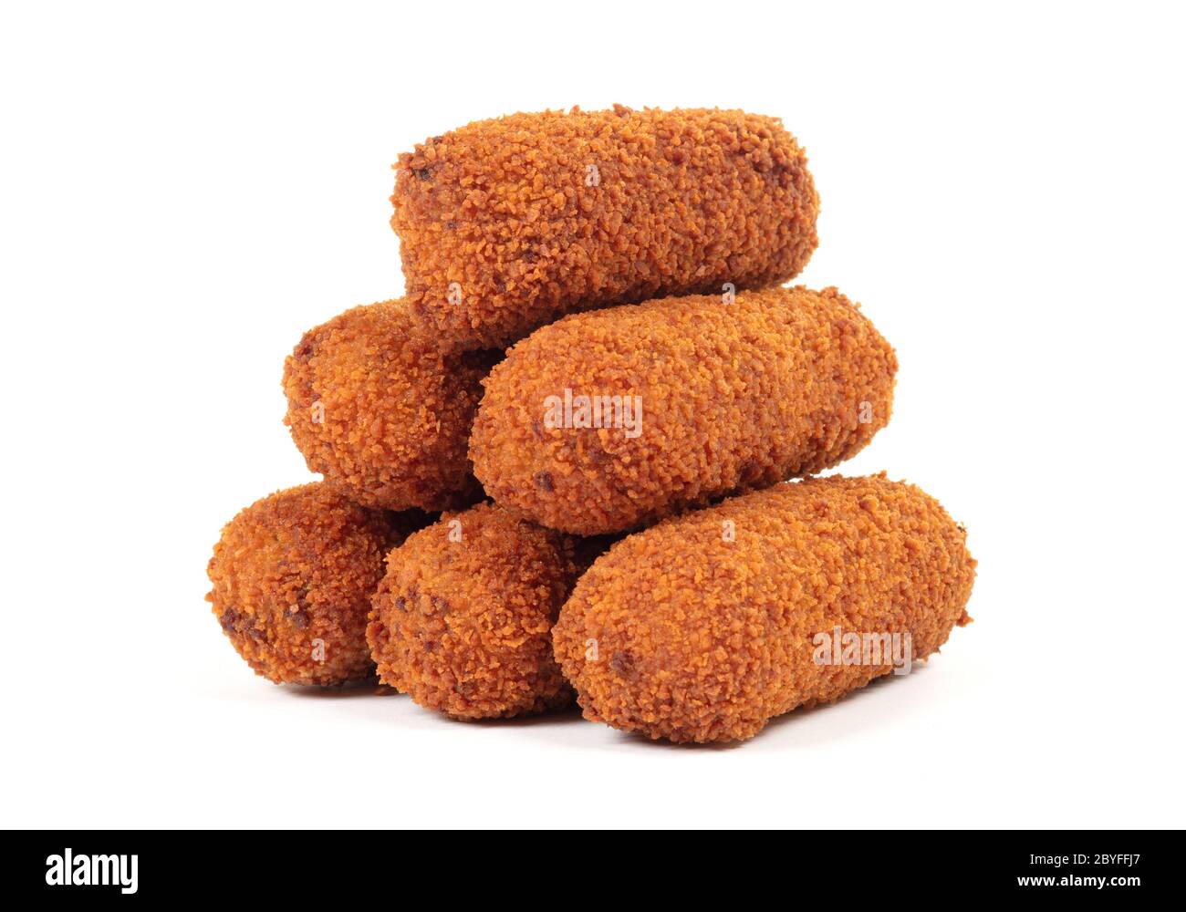 Brown crusty dutch kroketten isolated on a white background Stock Photo ...