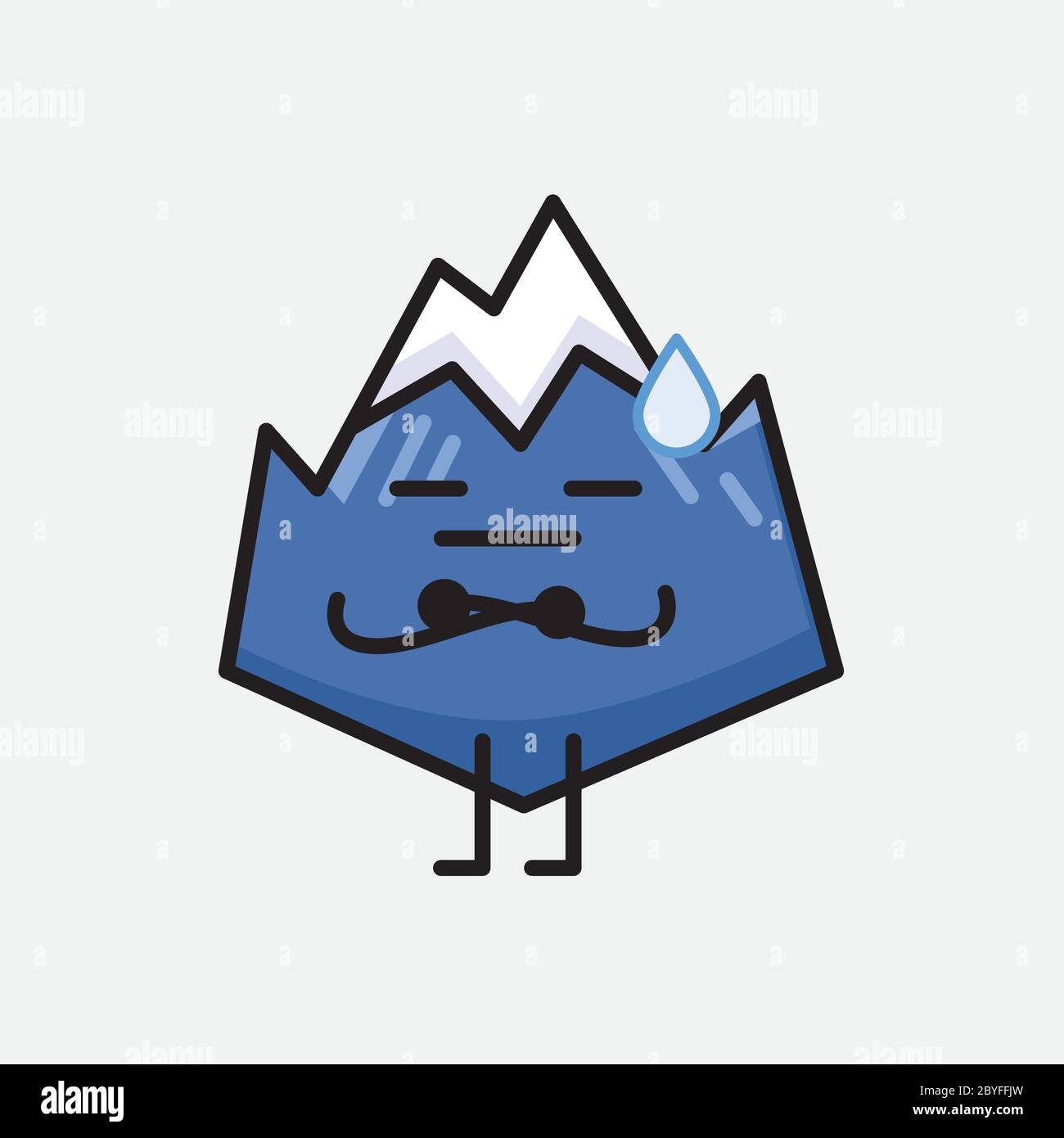 An Illustration of Cute Mountain Icon Mascot Vector Character in Flat ...