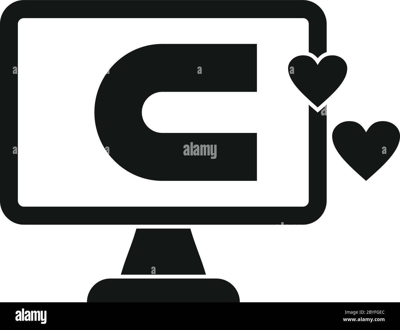 Engaging content computer icon. Simple illustration of engaging content ...