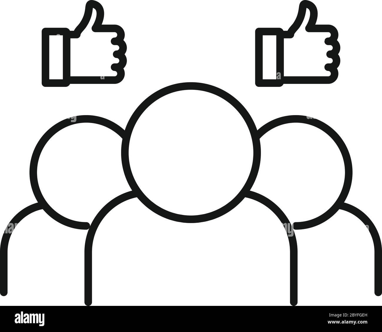 Group engaging content icon. Outline group engaging content vector icon ...