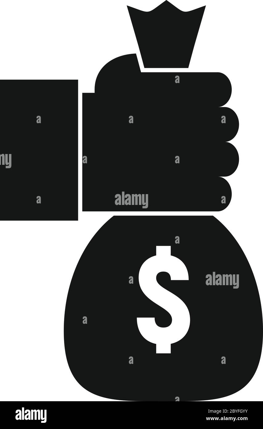 Take money bag icon. Simple illustration of take money bag vector icon ...