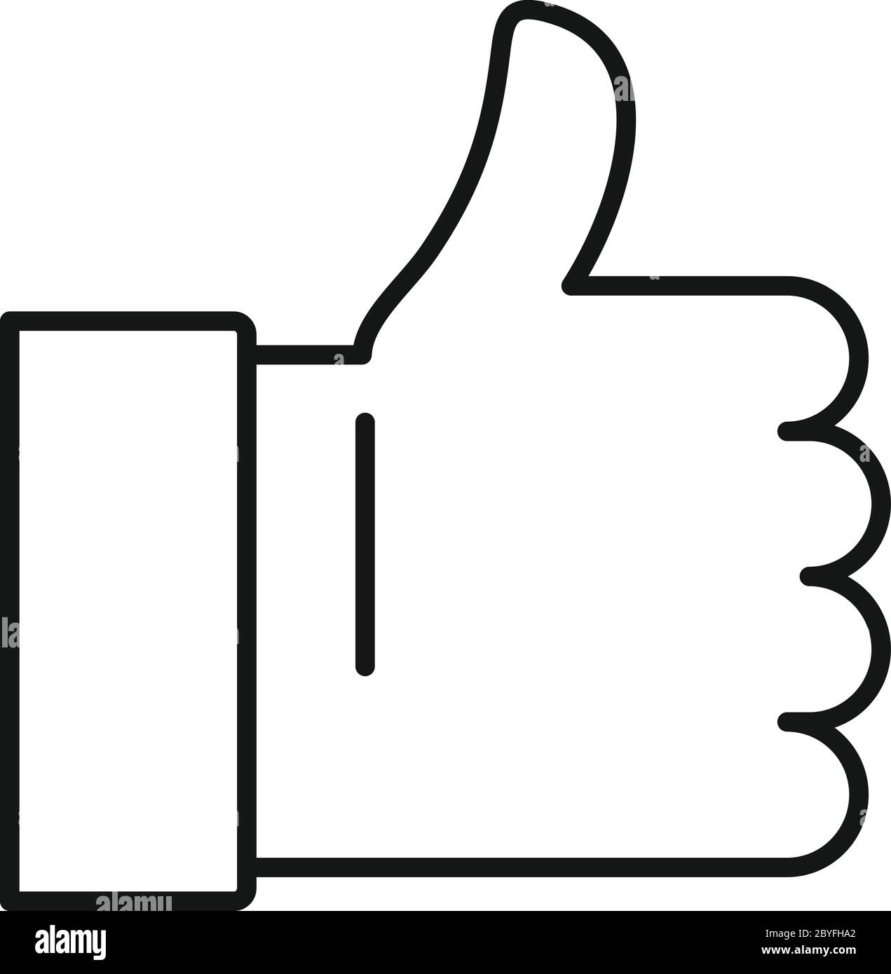Thumb up icon. Outline thumb up vector icon for web design isolated on ...