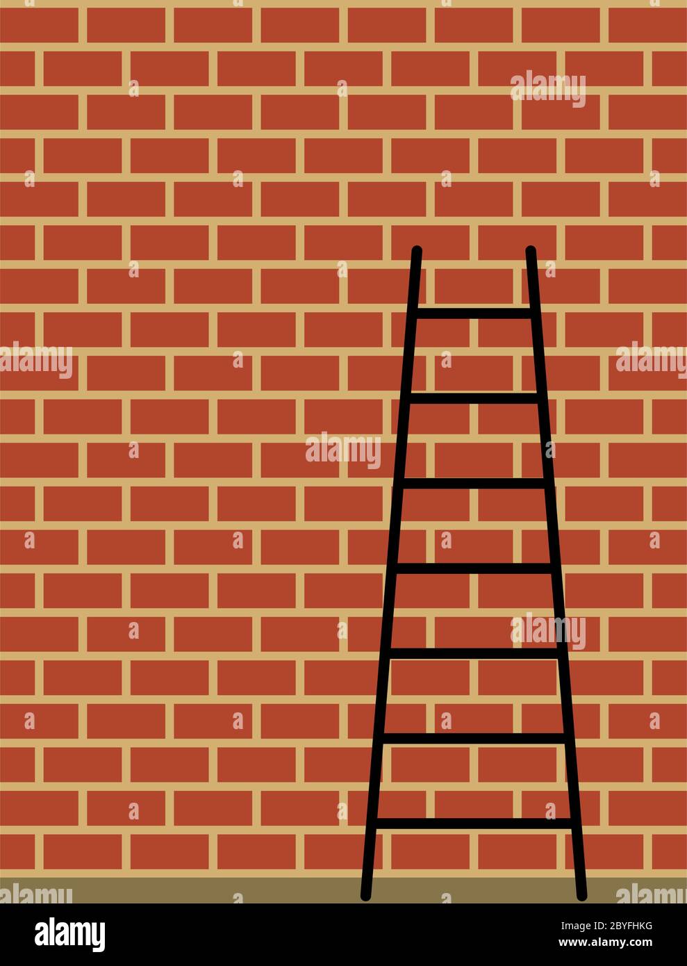 Ladder Against Brick Wall Vector Illustration Stock Vector Image & Art ...