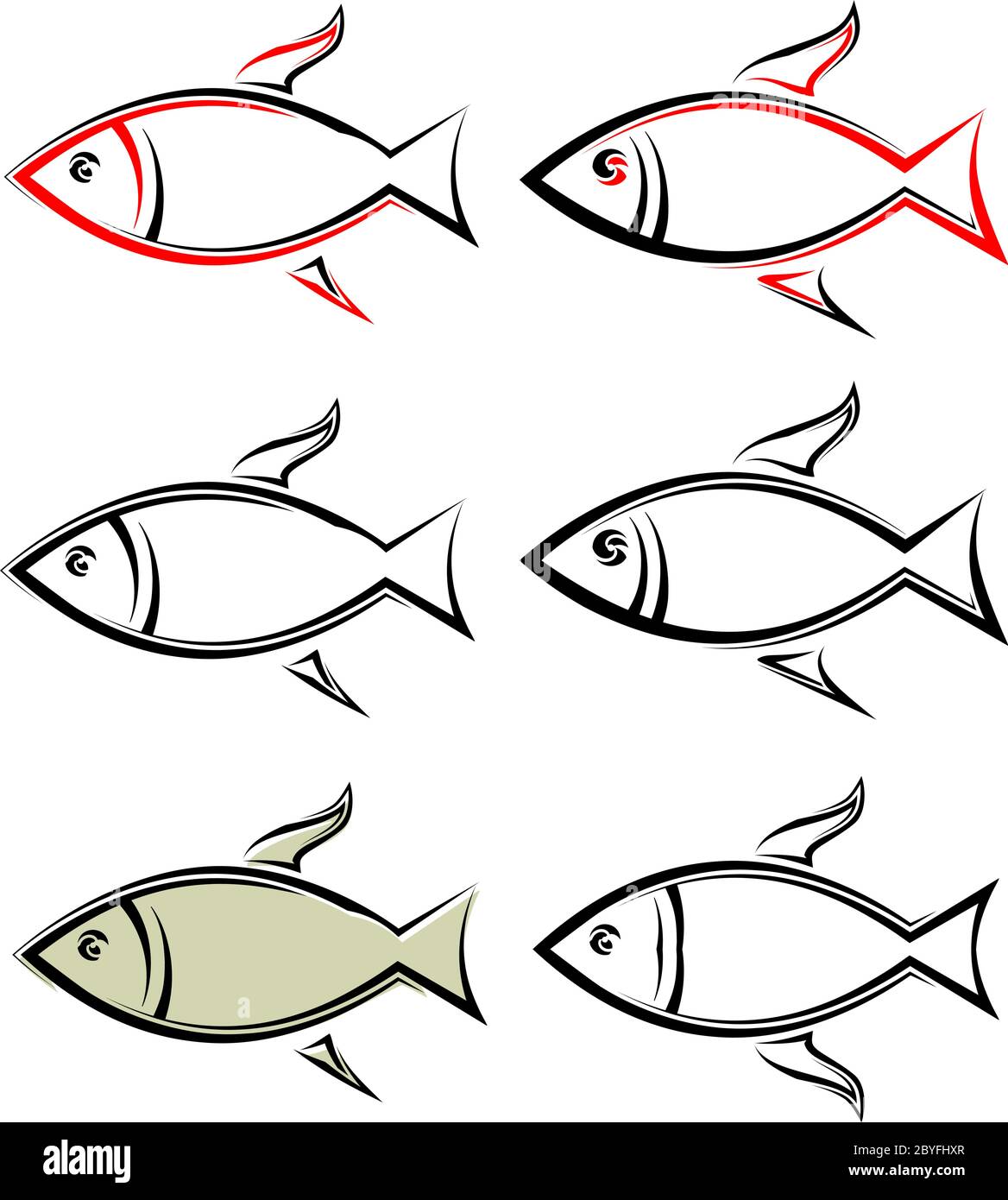 Fish Icon Set Vector Illustration Stock Vector Image & Art - Alamy