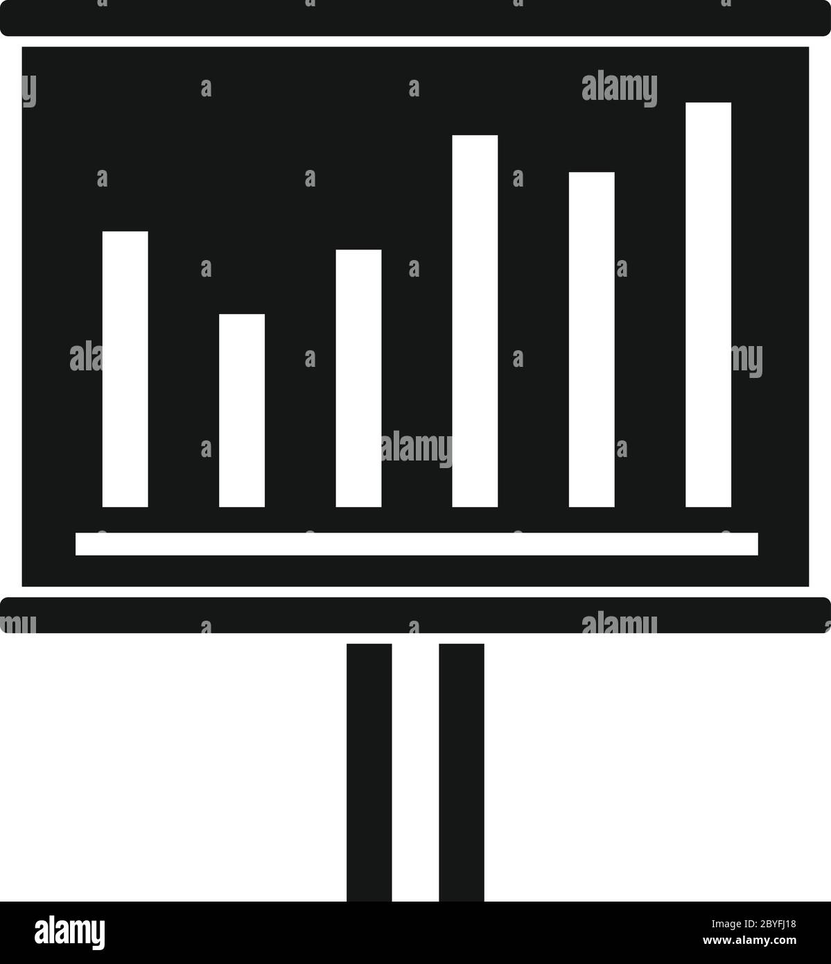 Graph chart office banner icon. Simple illustration of graph chart ...