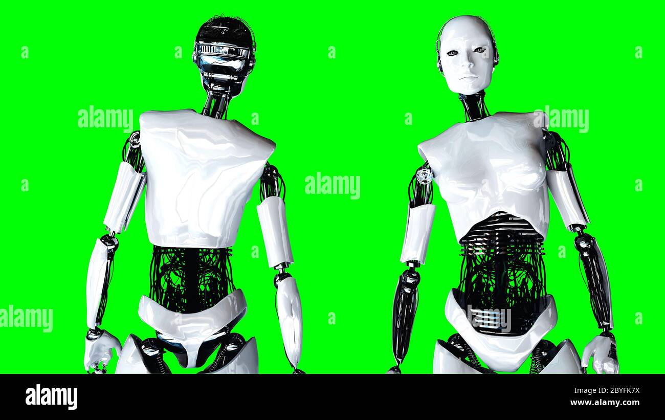 Female Robot Android With Realistic Face High Resolution Stock ...