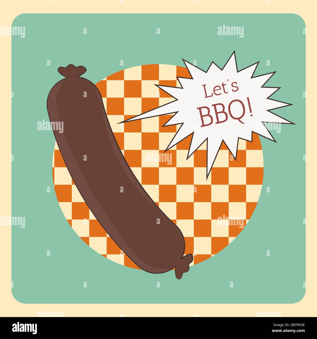 Grill sausage BBQ banner. BBQ season. Hot dog vector. Barbecue retro ...